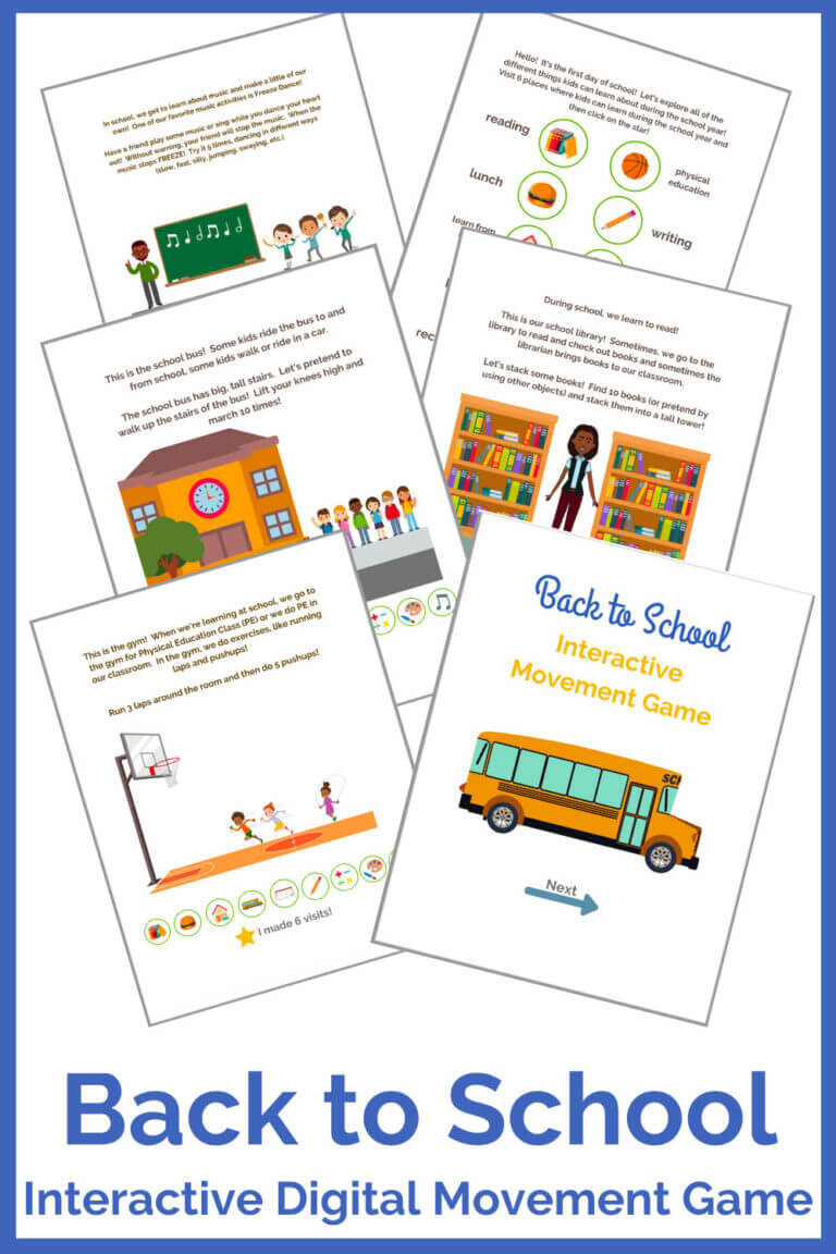 Back to School Interactive Movement Game - The Inspired Treehouse